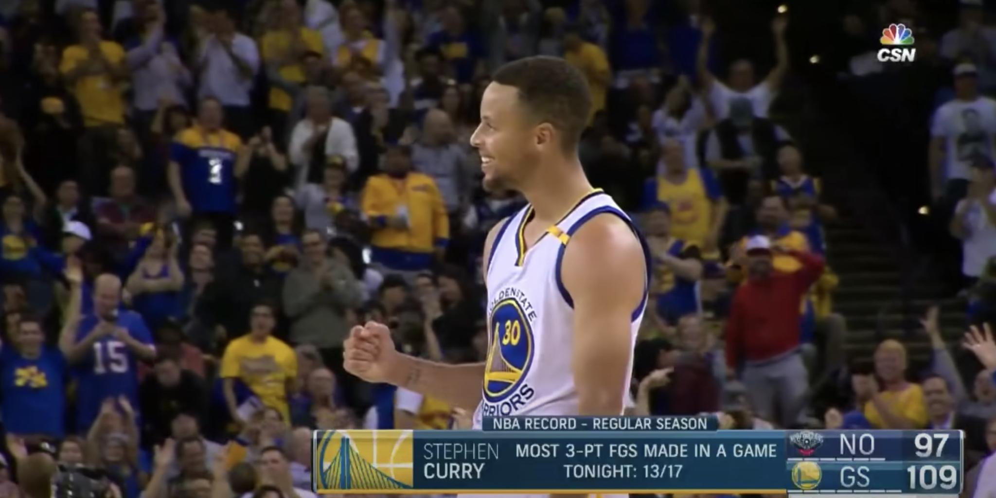 Performance All-Time : les 13 tirs à 3-points de Stephen Curry face aux ...