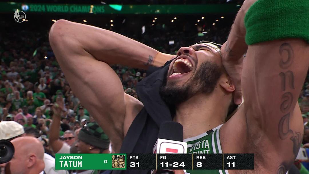 Jayson Tatum s'est fait tatouer... son visage avec le trophée NBA