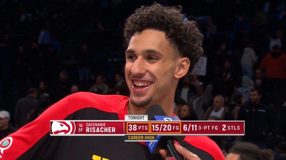 Zaccharie Risacher claque 38 pions à Brooklyn, record en carrière