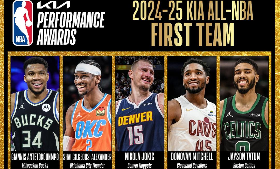 All-NBA First Team 2024-25 : Donovan Mitchell, SGA, Jayson Tatum ...